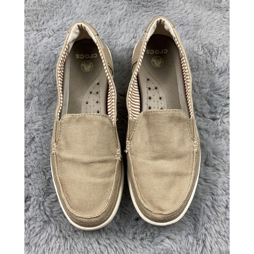 Crocs Walu Canvas Loafers In Khaki/Stucco - Gem